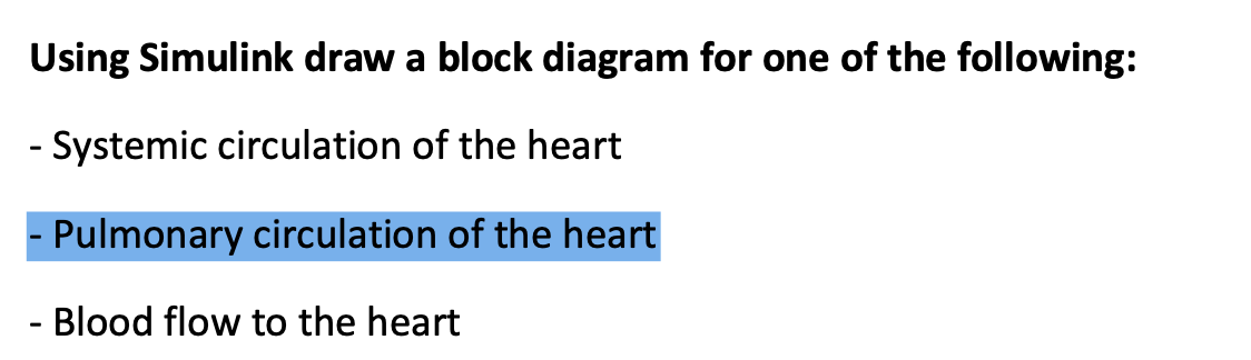 Solved Using Simulink draw a block diagram for one of the | Chegg.com