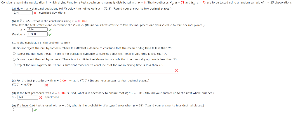 Solved (a) How many standard deviations (or Xˉ ) below the | Chegg.com