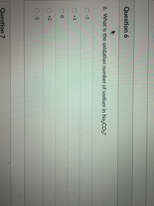 Solved Question 6 6. What is the oxidation number of sodium | Chegg.com