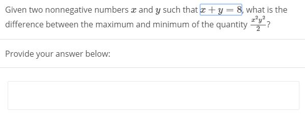 Solved Given two nonnegative numbers x and y such that | Chegg.com Solved Given two nonnegative numbers x and y such that | Chegg.com