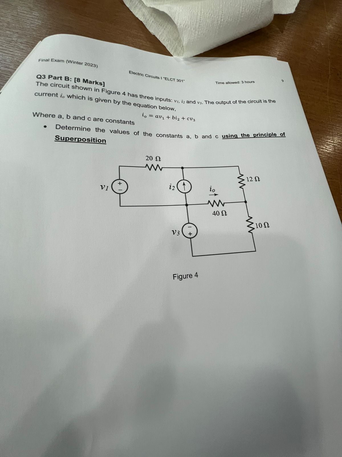Solved \\nQ3 Part B: [8 Marks]\\nThe circuit shown in Figure | Chegg.com