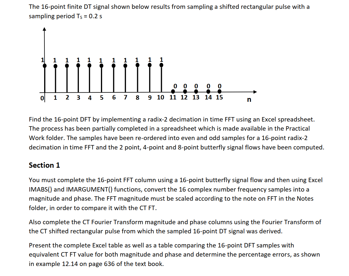 The 16 -point finite DT signal shown below results | Chegg.com