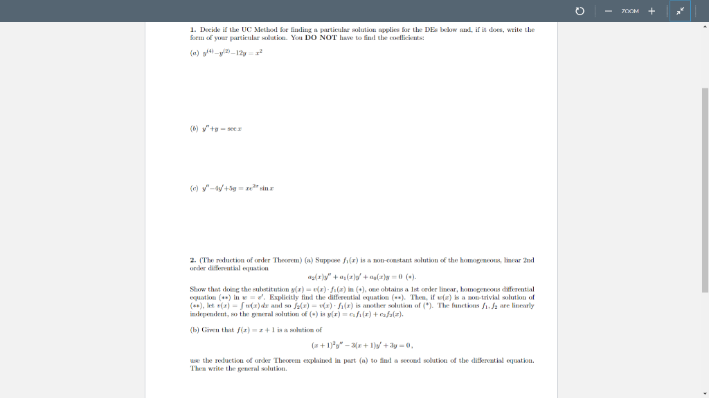 Solved 1. Decide if the UC Method for finding a particular | Chegg.com