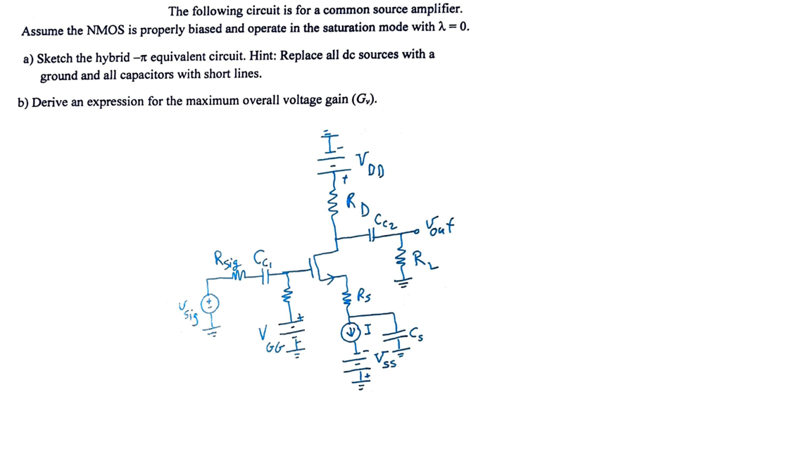 Solved The following circuit is for a common source | Chegg.com