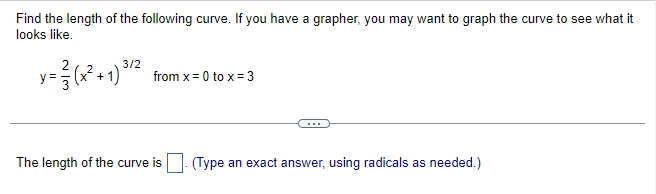 Solved Find the length of the following curve. If you have a | Chegg.com