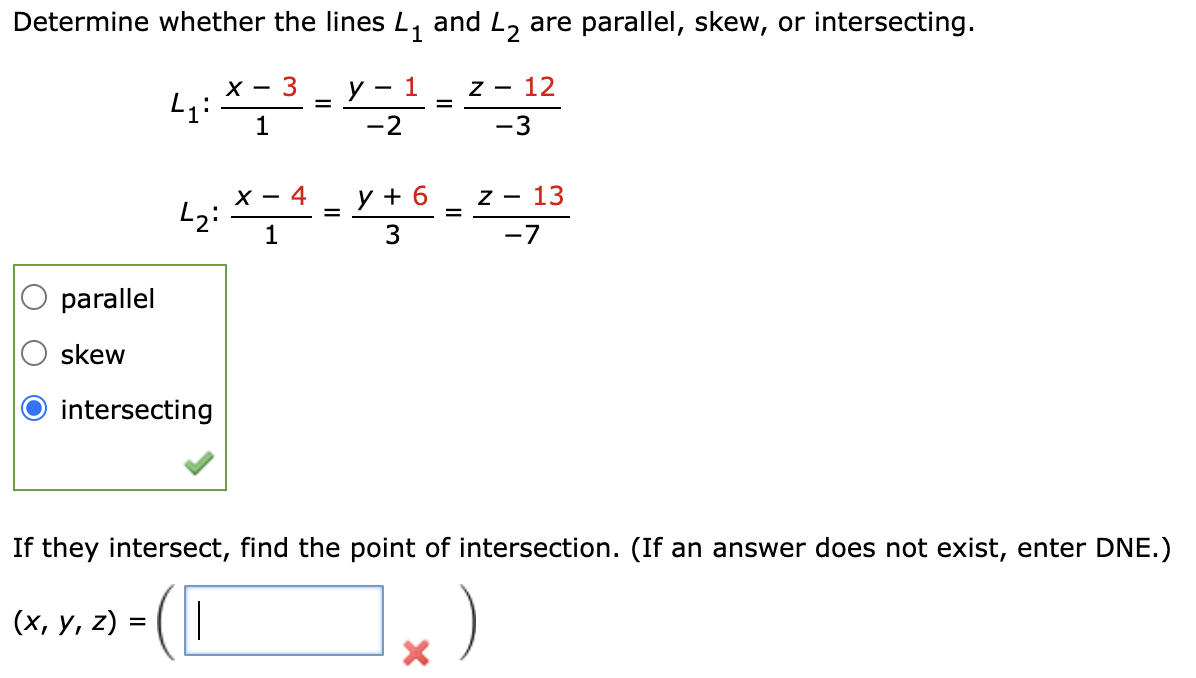 Solved Determine whether the lines L1 and L2 are parallel, | Chegg.com