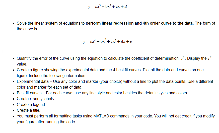 Solved Goal: Determine the type of best fit curve that | Chegg.com