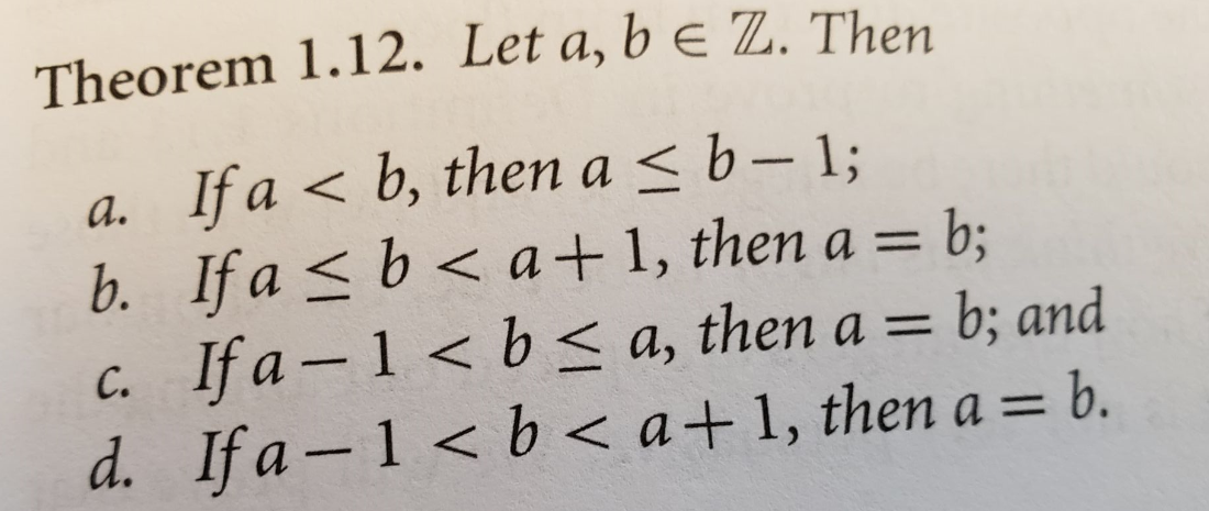 Solved Theorem 1.12. Let a, b e Z. Then a. If a