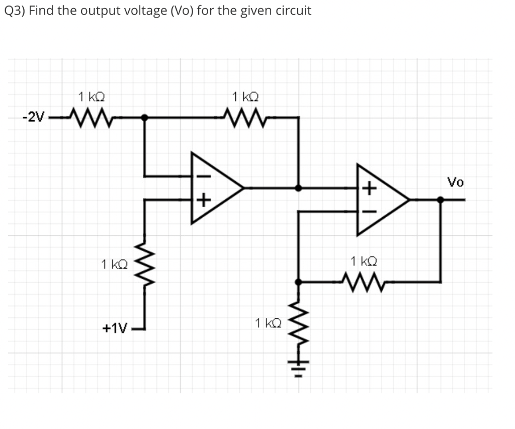 Solved Q3) Find the output voltage (Vo) for the given | Chegg.com
