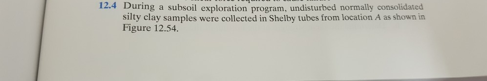 Solved 12.4 During a subsoil exploration program, | Chegg.com