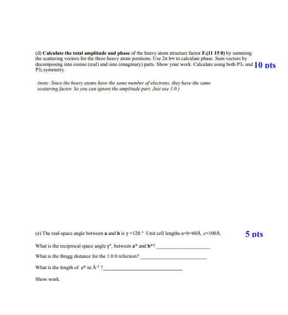 (2) Solving a Patterson A Patterson map was | Chegg.com