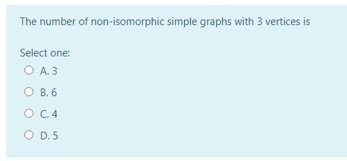 Solved The number of non-isomorphic simple graphs with 3 | Chegg.com
