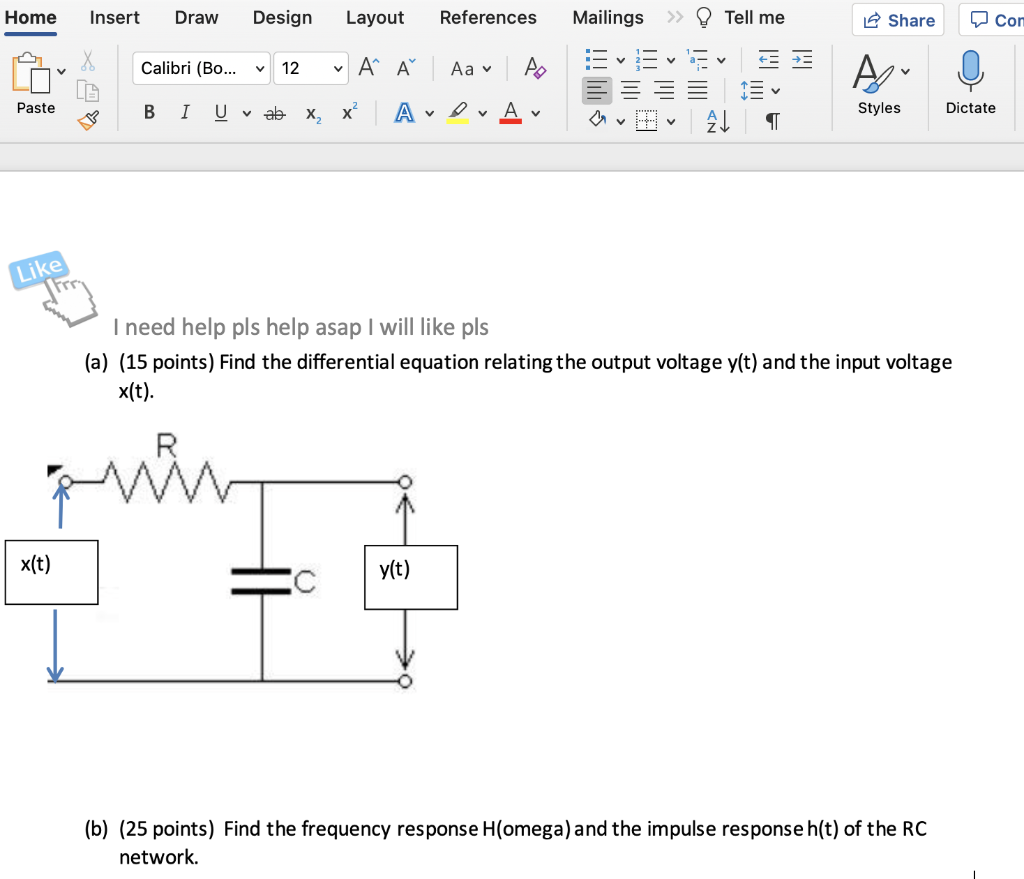 Solved Home Insert Draw Design Layout References Mailings >> | Chegg.com