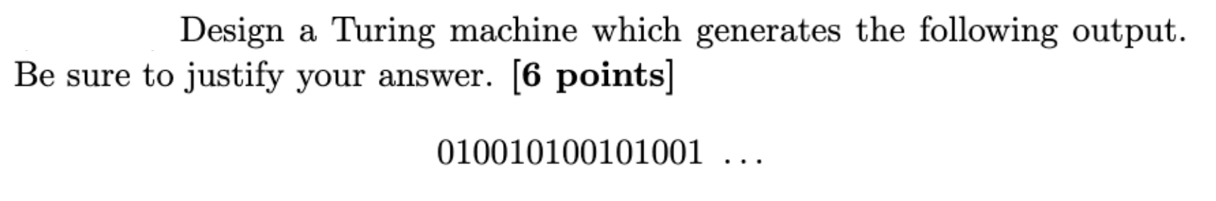 Design a Turing machine which generates the following | Chegg.com
