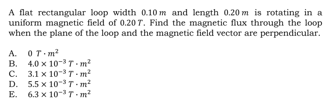 Solved A flat rectangular loop width 0.10 m and length 0.20 | Chegg.com
