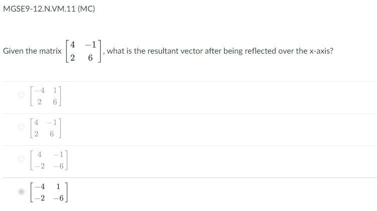 Solved Given the matrix [42−16], what is the resultant | Chegg.com