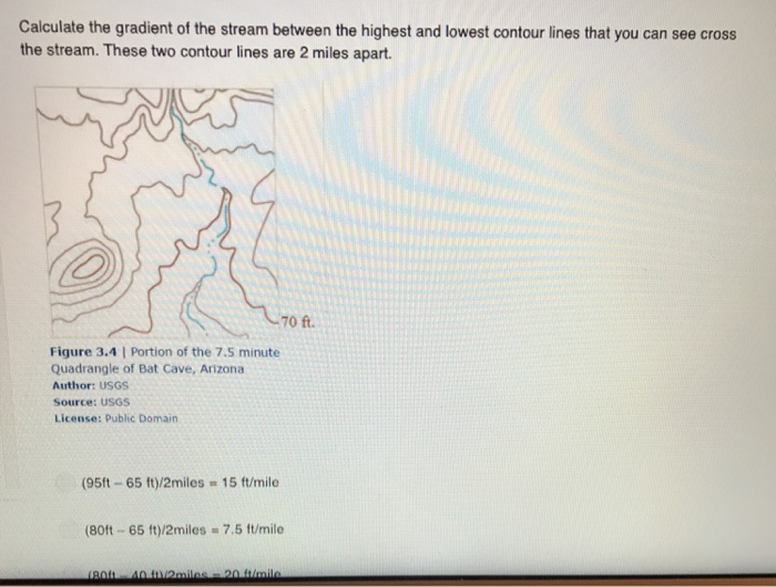 Calculate the gradient of the stream between the | Chegg.com