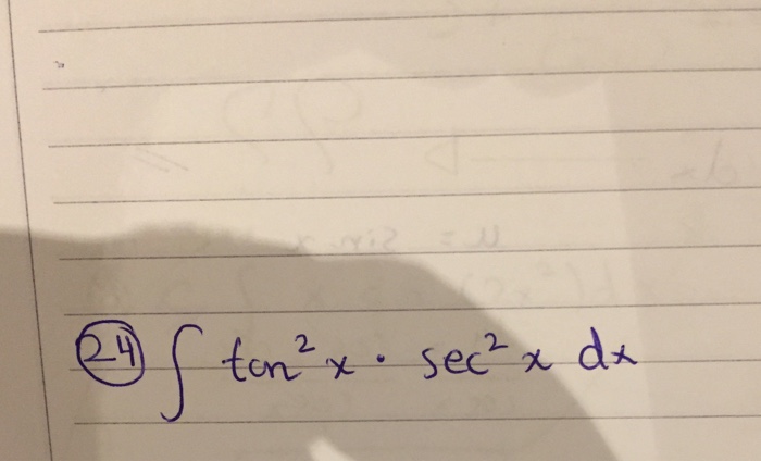 Solved integral tan^2 x middot sec^2 x dx | Chegg.com