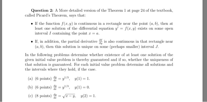 Solved Question 2: A More detailed version of the Theorem 1 | Chegg.com