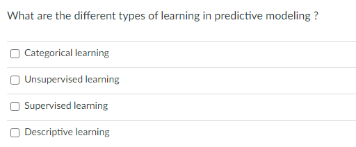 Solved What are the different types of learning in | Chegg.com