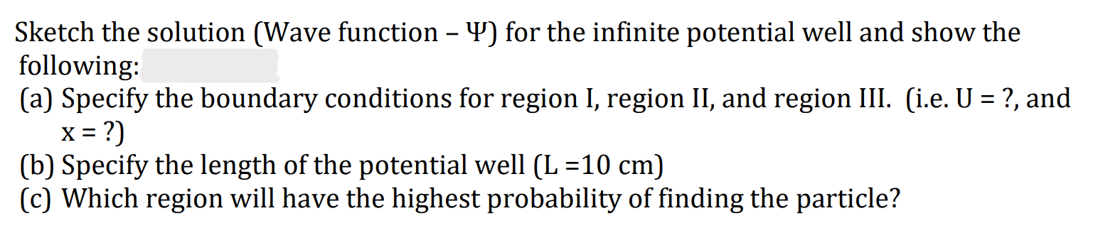 Solved Sketch the solution (Wave function −Ψ ) for the | Chegg.com