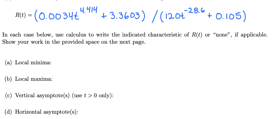 Solved Given the following rational function: | Chegg.com