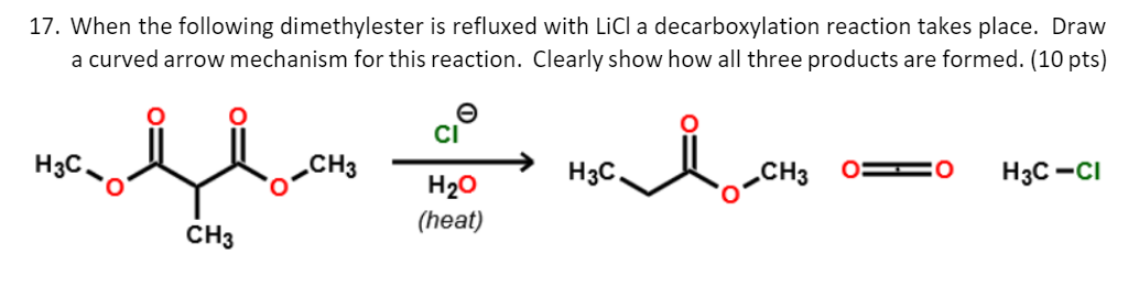 Solved 17. When the following dimethylester is refluxed with | Chegg.com