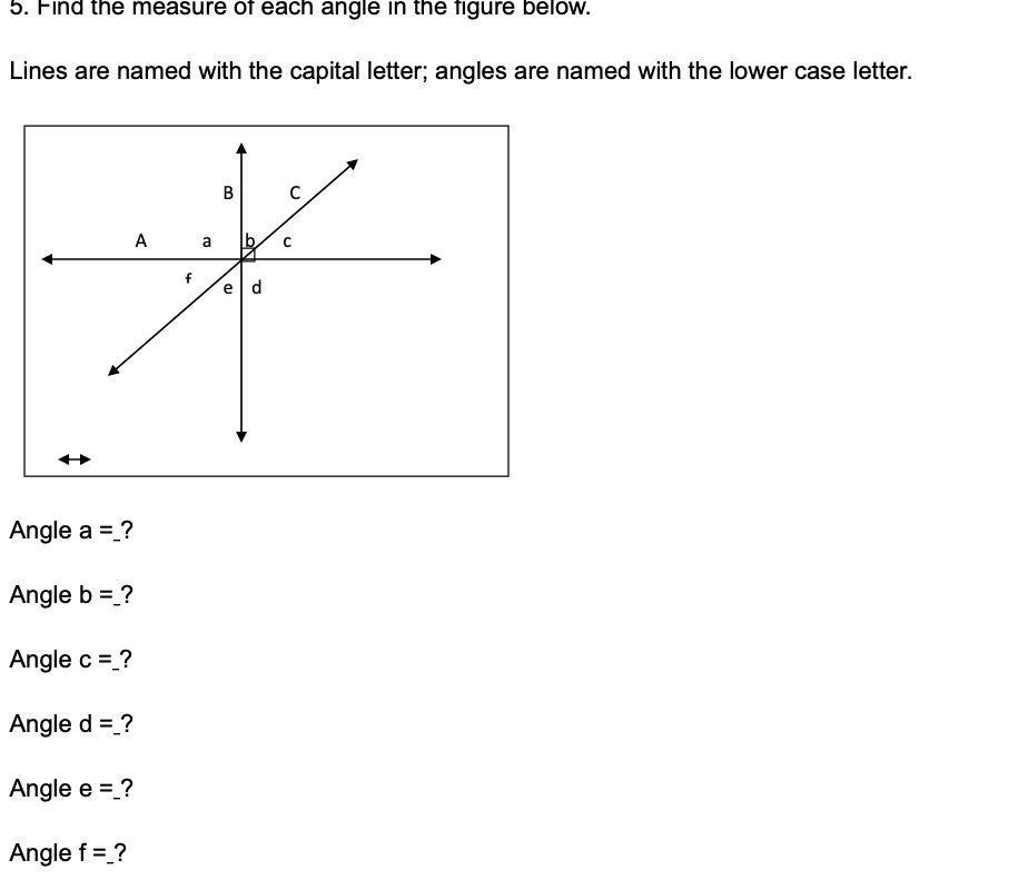 Solved 5. Find the measure of each angle in the figure | Chegg.com