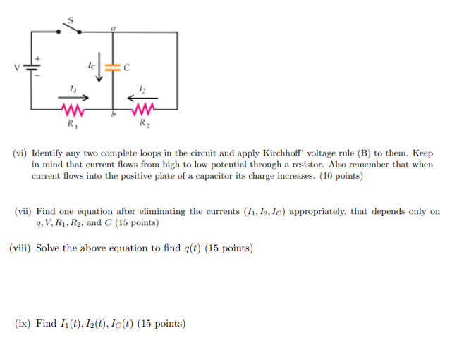 Solved (vi) Identify any two complete loops in the circuit | Chegg.com