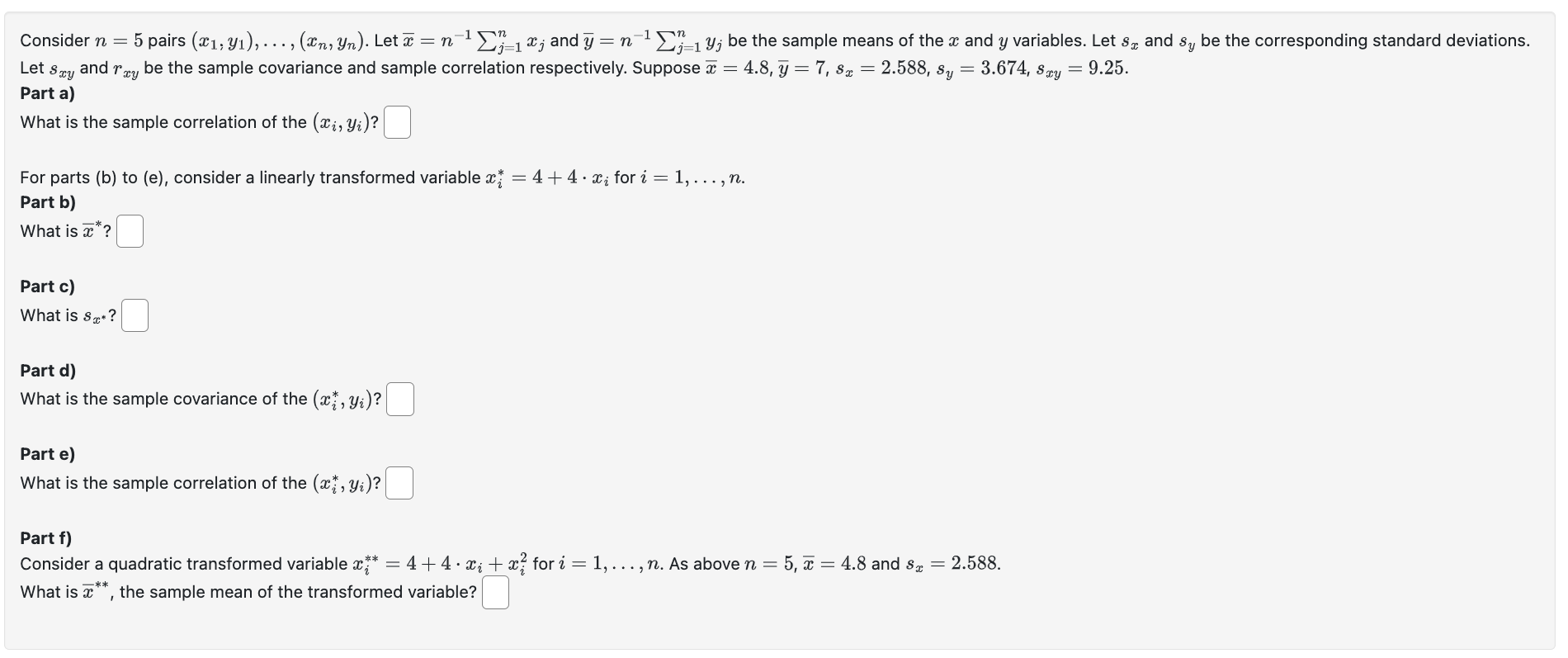 Solved Consider n=5 pairs (x1,y1),…,(xn,yn). Let | Chegg.com