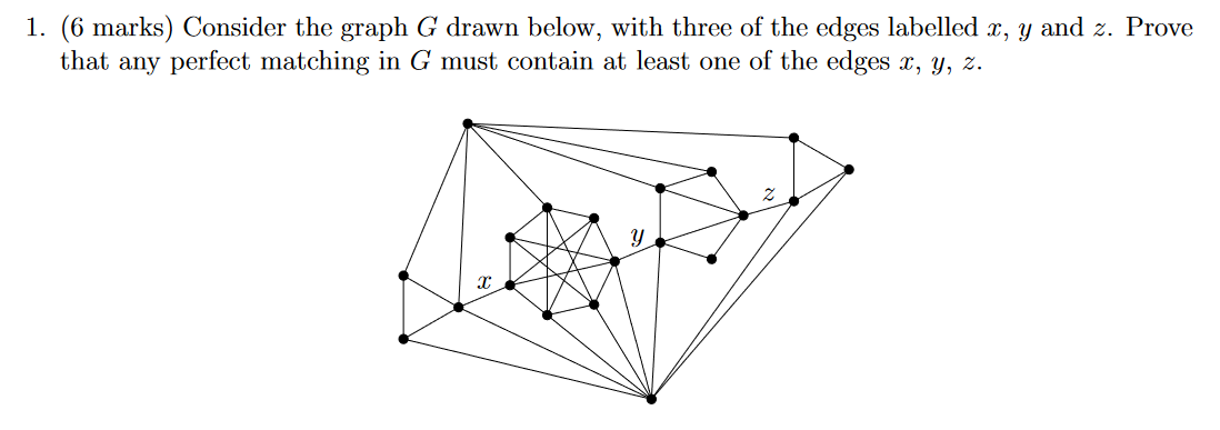 1. (6 marks) Consider the graph G drawn below, with | Chegg.com