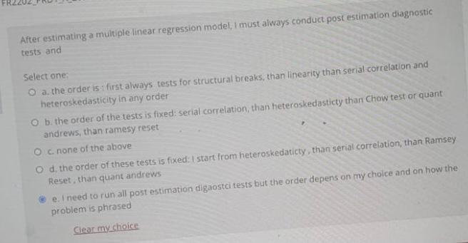 FR2202_PRD1 A 2020-21 1 estimate a multiple linear | Chegg.com