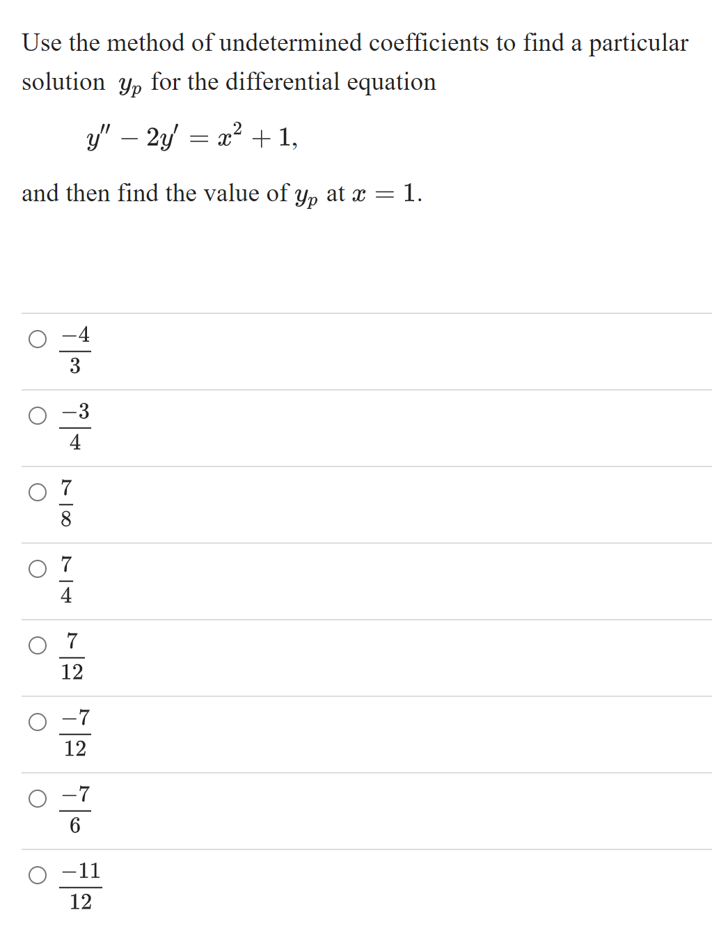 Solved Use the method of undetermined coefficients to find a | Chegg.com