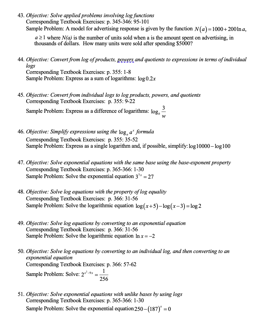 Solved 43. Objective: Solve applied problems involving log | Chegg.com