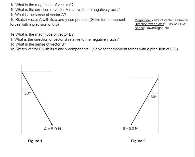 Solved 1a What is the magnitude of vector A? 1 b What is the | Chegg.com