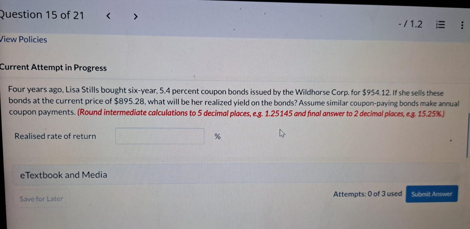 Solved Four years ago, Lisa Stills bought six-year, 5.4 | Chegg.com
