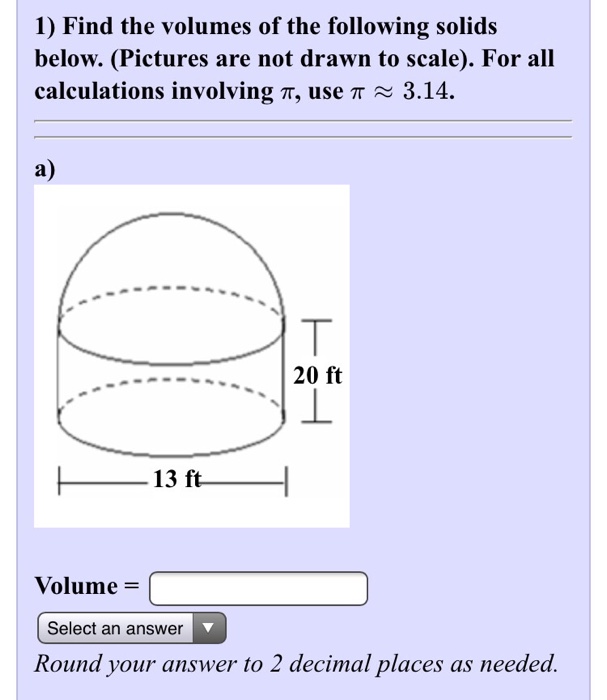 Solved Find the volumes of the following solids below. | Chegg.com