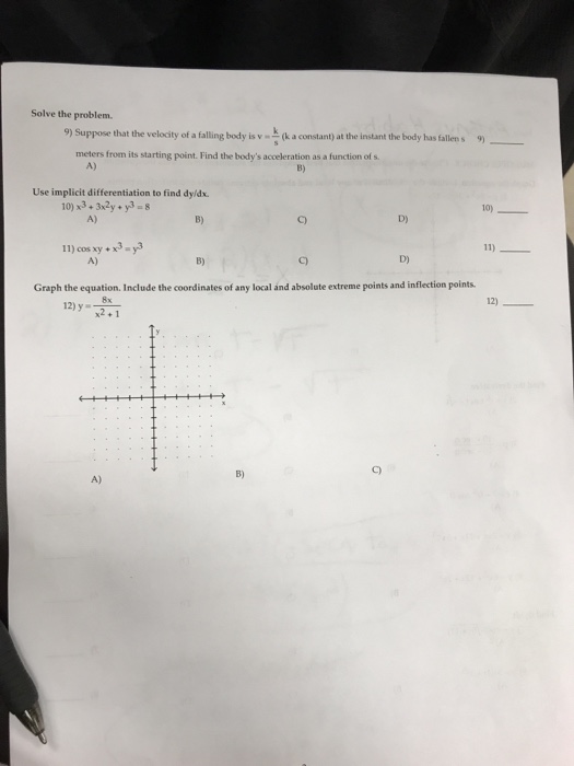 Solved Suppose That The Velocity Of A Falling Body Is V