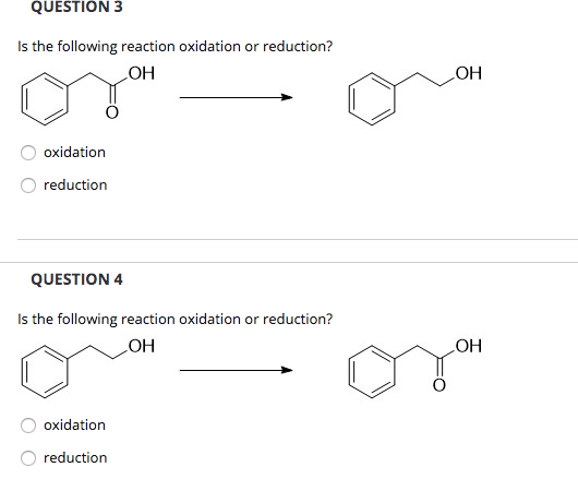 Solved Question 1 Is The Following Reaction Oxidation Or