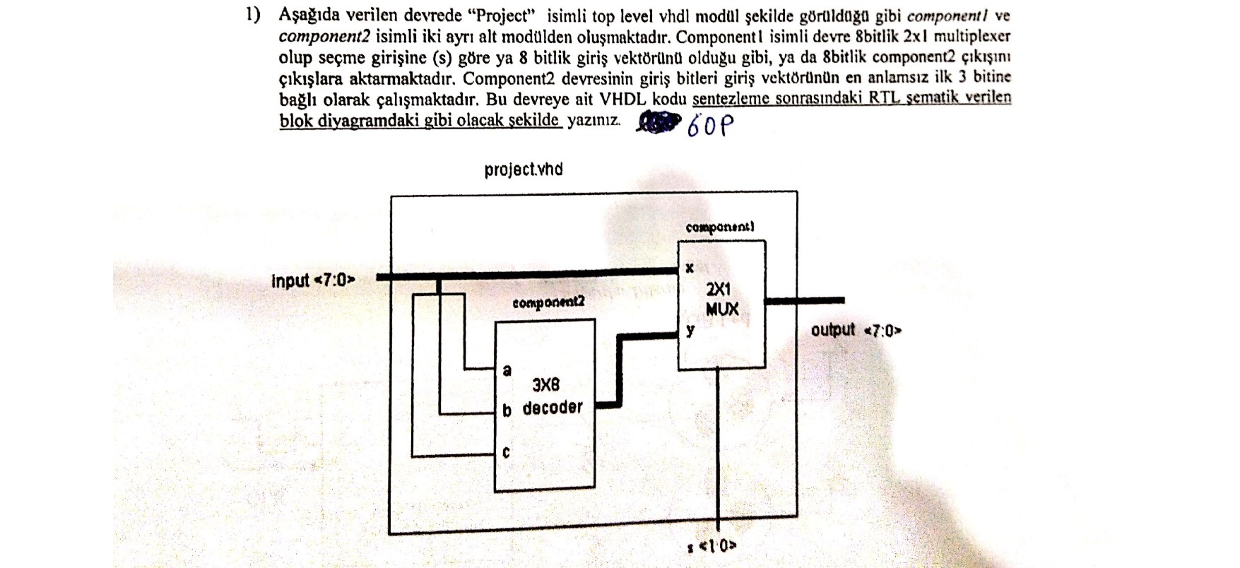 In the circuit given below, the top level vhdl module | Chegg.com