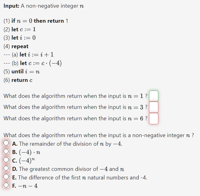 Solved if n=0 then return 1 let c:=1 let i:=0 repeat (a) let | Chegg.com