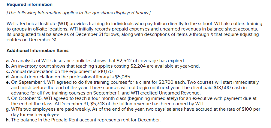 Wells Technical Institute (WTI) provides training to | Chegg.com