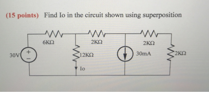 Solved (15 points) Find Io in the circuit shown using | Chegg.com
