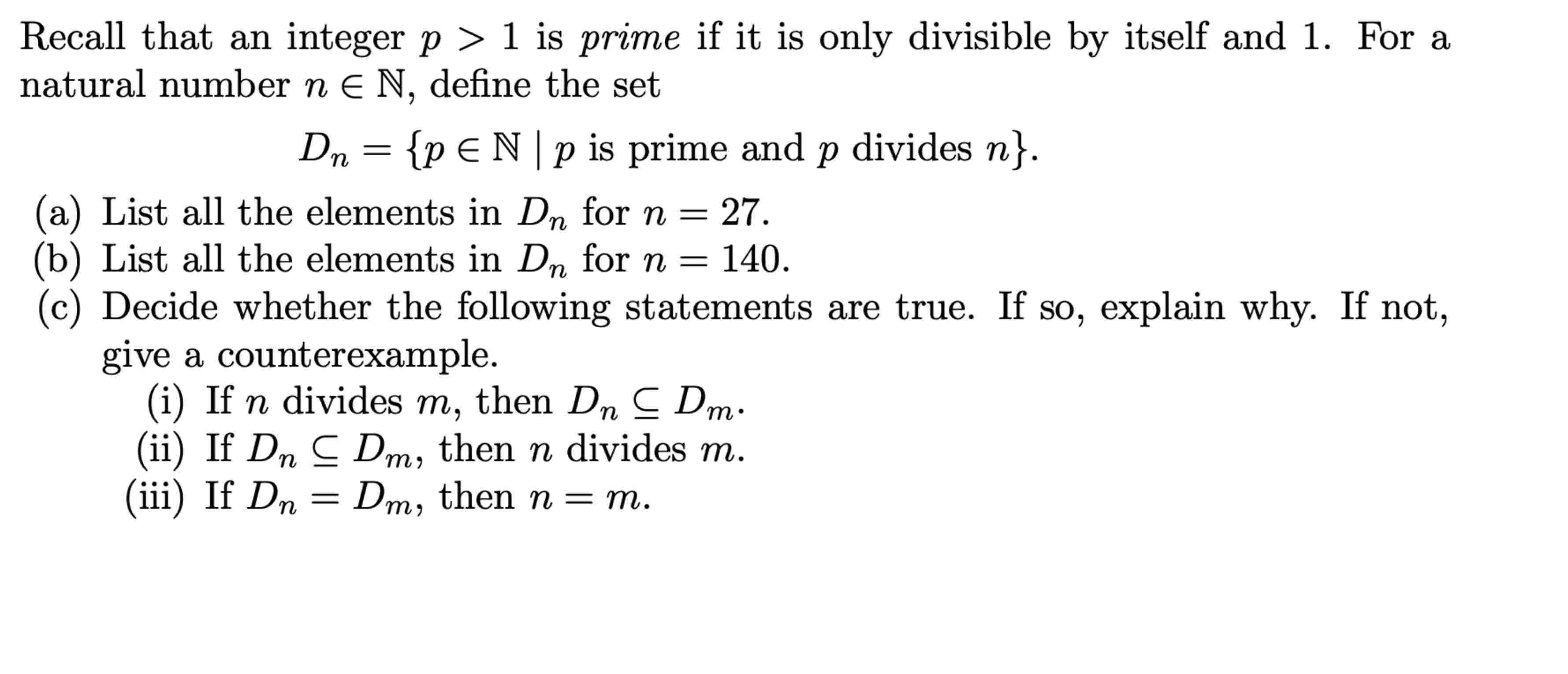 Solved Recall that an ﻿integer p>1 is ﻿prime if it is ﻿only | Chegg.com