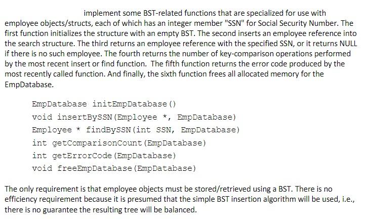 Implement Some Bst Related Functions That Are 