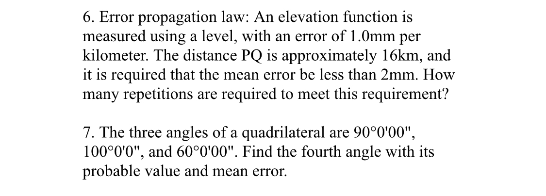 Solved 6. Error propagation law: An elevation function is | Chegg.com