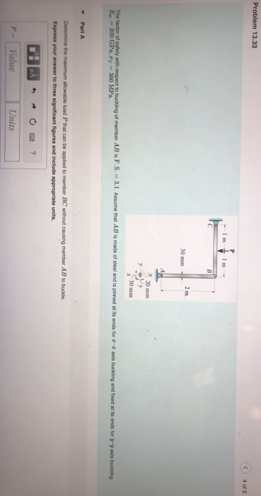 Solved Problem 13.33 C)4 of 5 30 mm- 2m 20 mm 30 mm The | Chegg.com