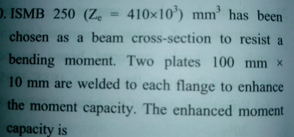 Solved 410x10) mm has been D. ISMB 250 (Ze chosen as a beam | Chegg.com