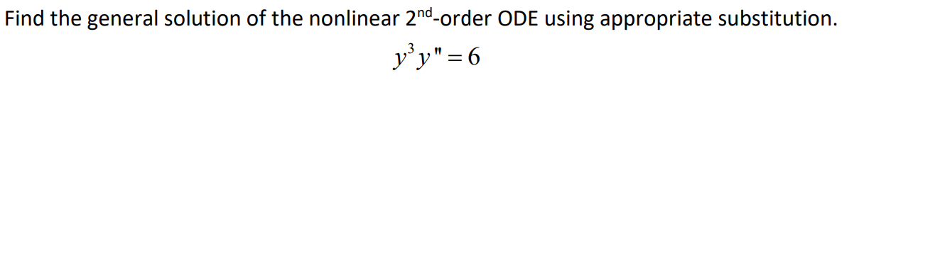 Solved y3y′′=6 | Chegg.com