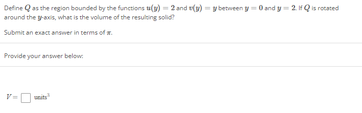 Solved Define Q as the region bounded by the functions | Chegg.com